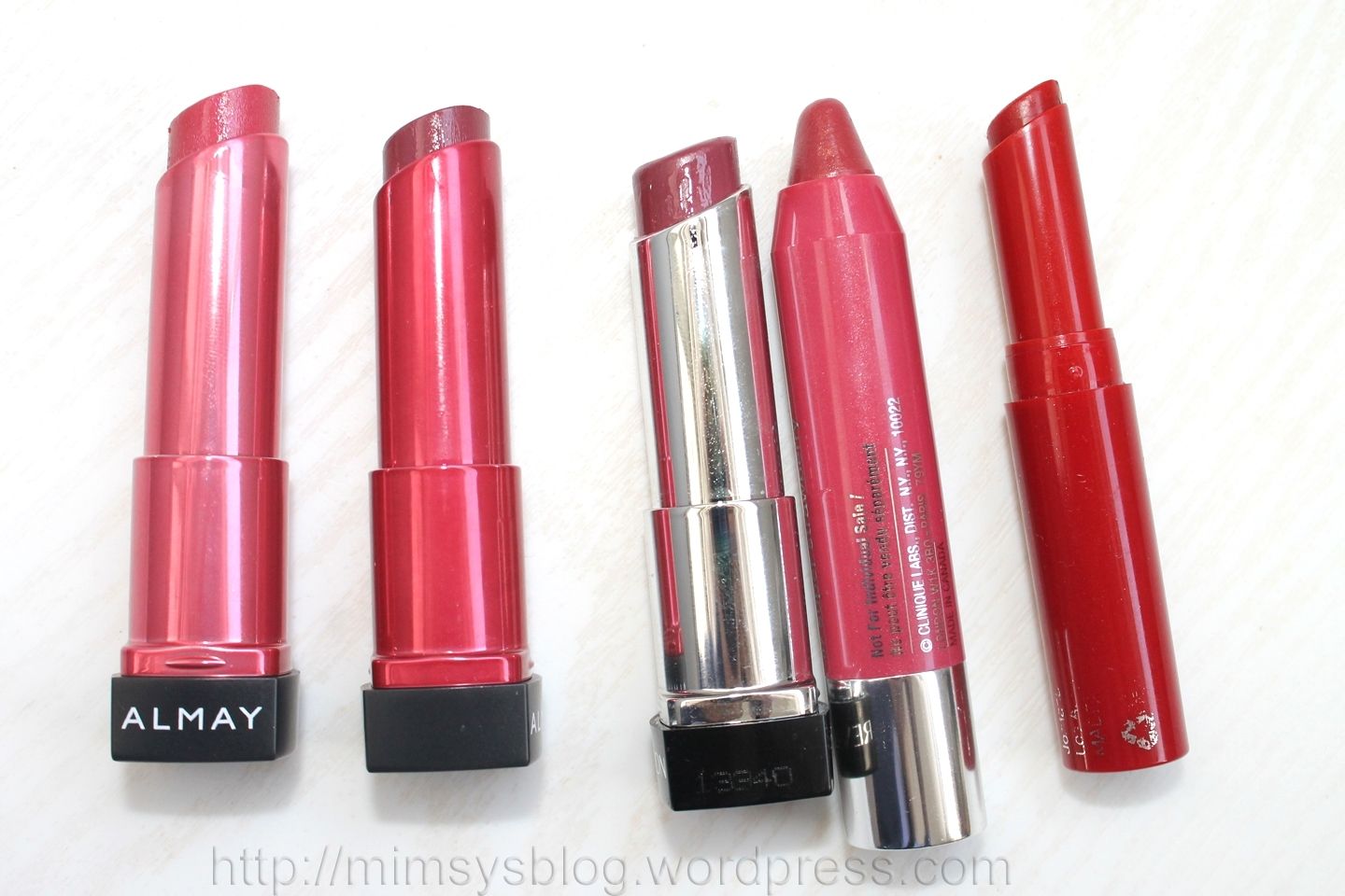 Random Berry/Red Lipstick Swatches | Mimsy's Blog
